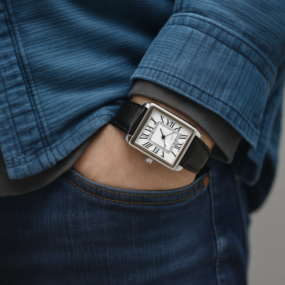 Men's Classic Dress Watch Square Analog Retro Style – Kidiora