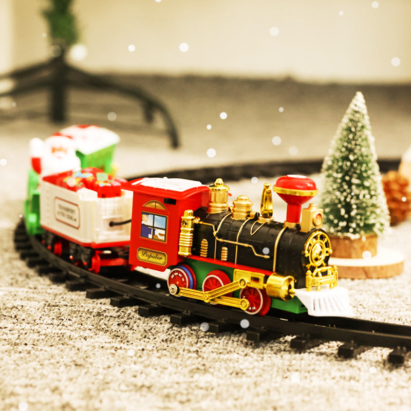 Electric Christmas Train Set with Santa, Vintage Cars, and 90cm Track ...