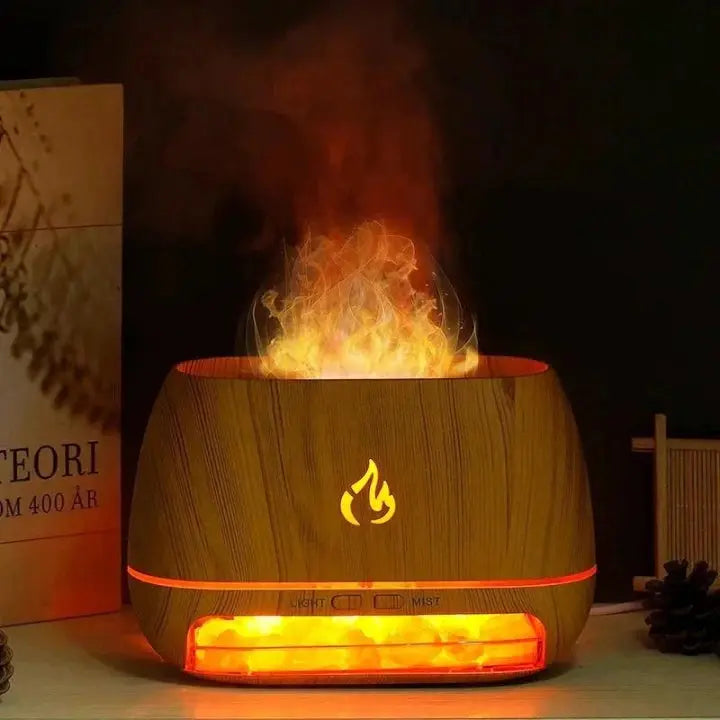 Flame Effect Aroma Diffuser – LED Fire Simulation Humidifier for ...