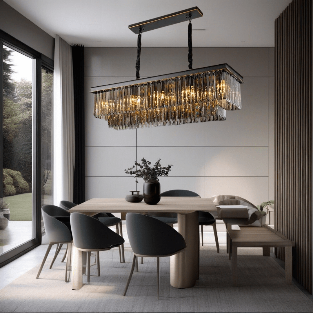 Aurora Crest Crystal Chandelier With Cascading Grey Crystals – Kidiora