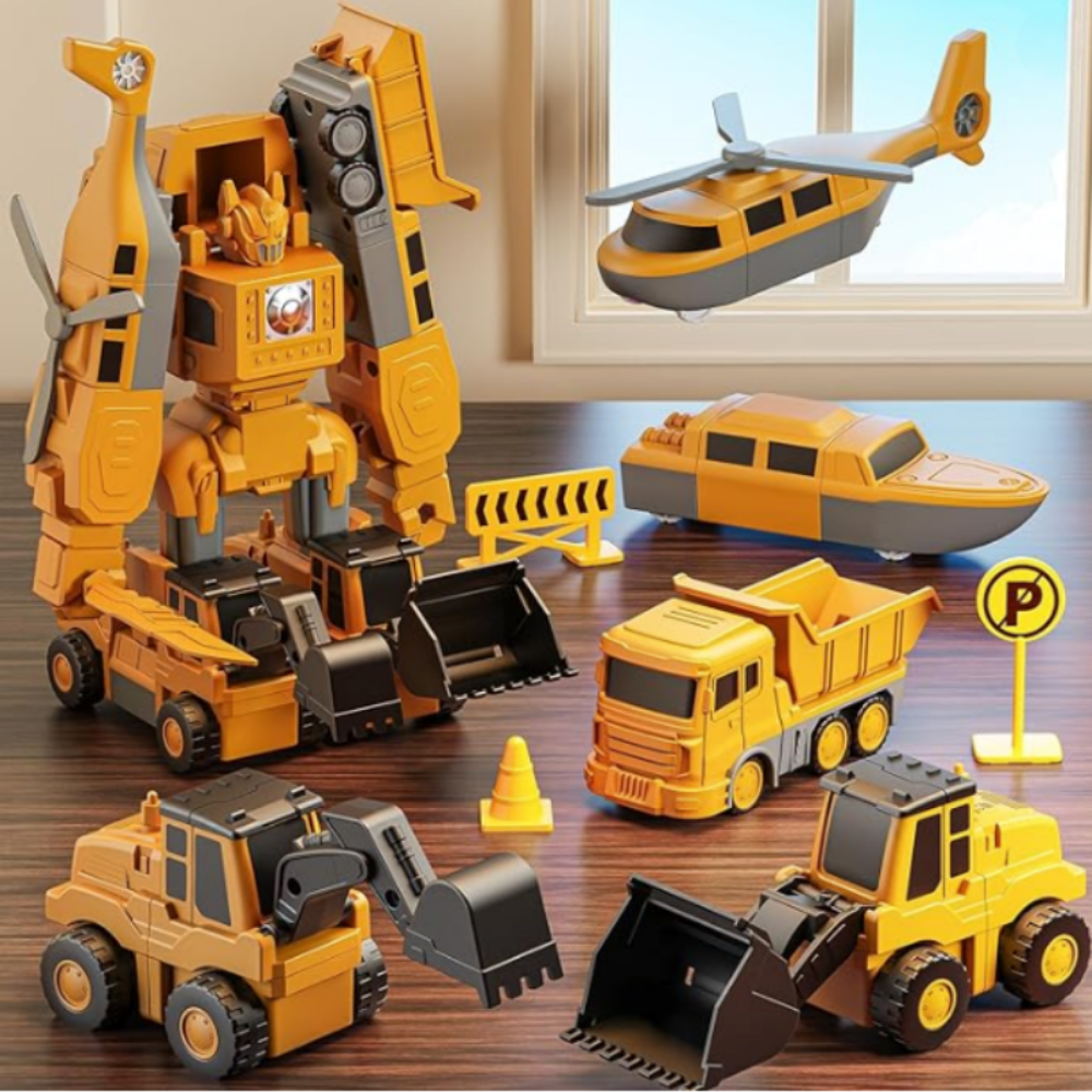 Kids Magnetic Robot Building Set Transforming Vehicle Construction Toy ...