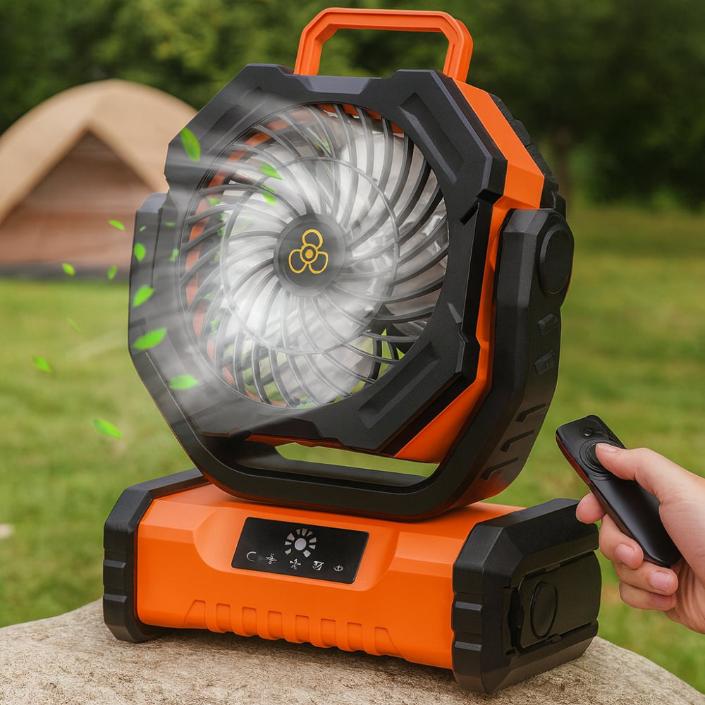 Portable Fan Rechargeable Oscillating Remote Control Camping – Kidiora
