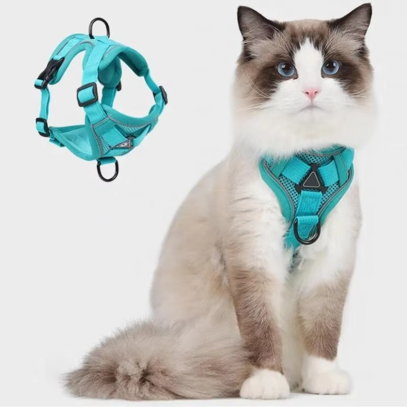 Reflective cat harness and leash set – Kidiora