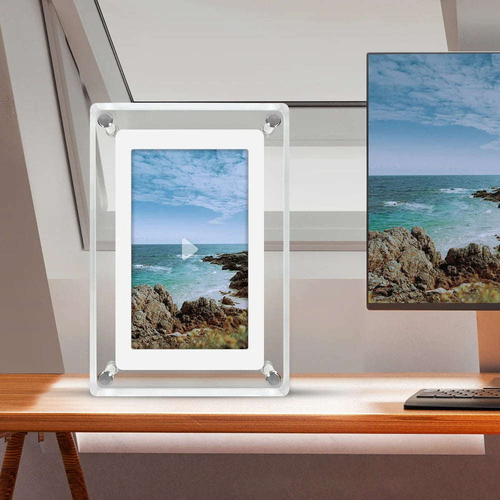 ClearFrame | Acrylic Digital Photo Frame | Portable IPS Display with ...
