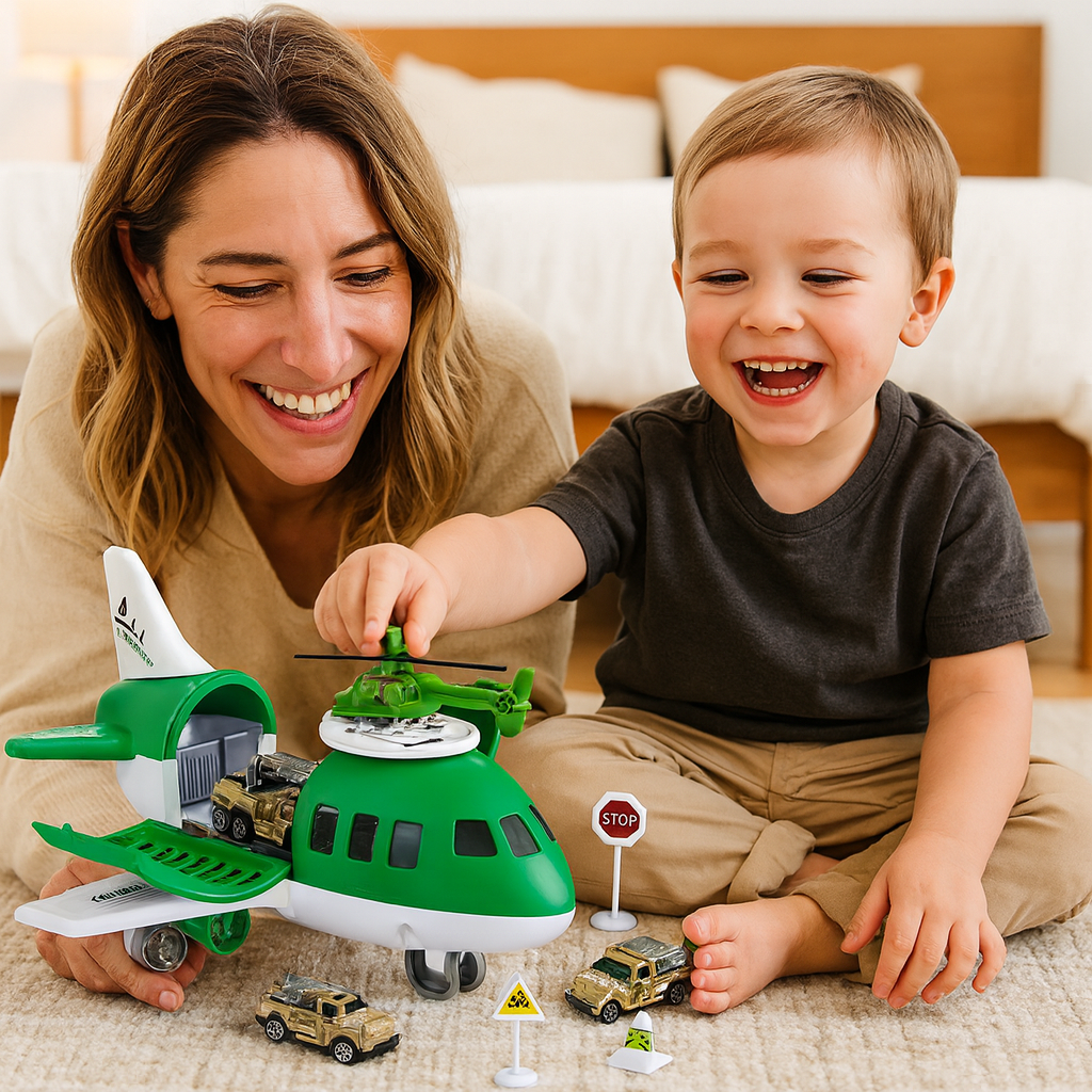 Toy Playset Airplane Vehicle Transport Kids Action Set – Kidiora