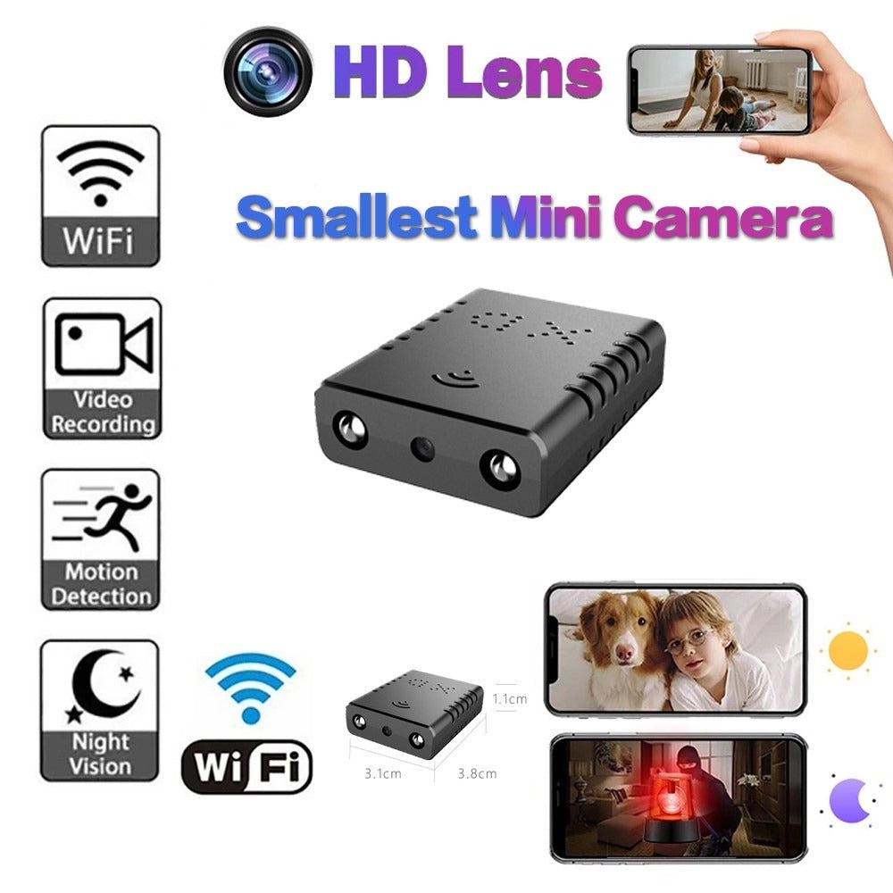 Ultra-compact Full HD mini camera with night vision and motion ...