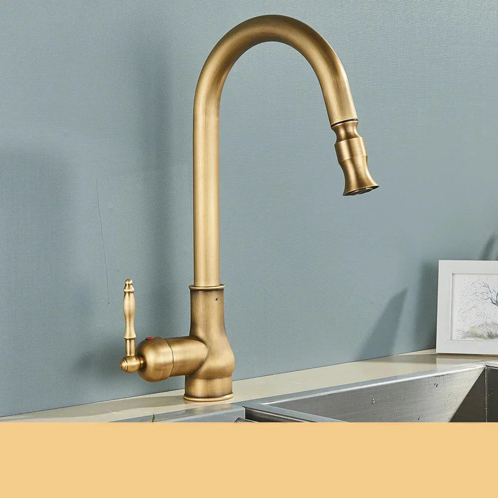 Vintage-Style Kitchen Faucet – Durable Brass Construction with Classic ...