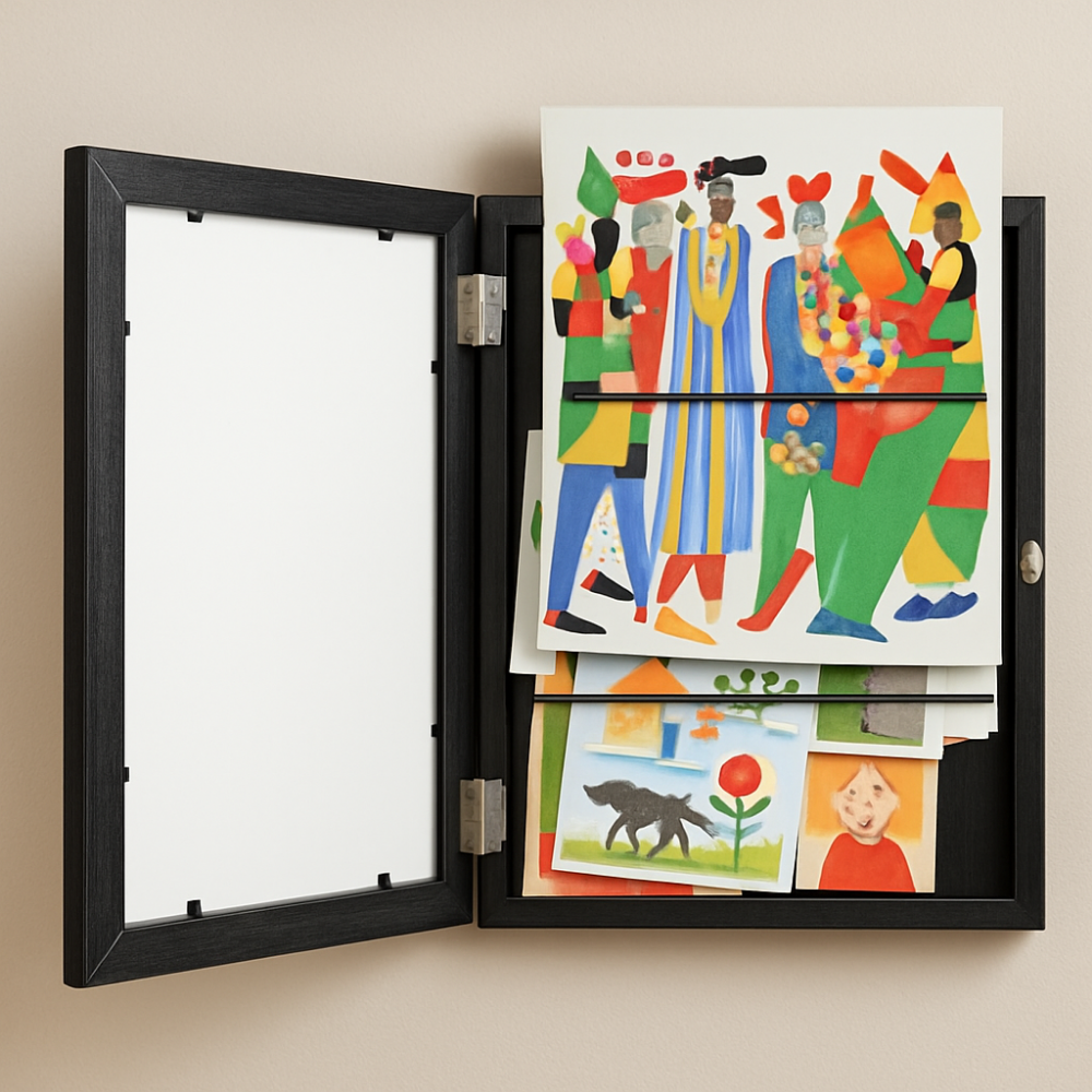 Kids Wall Art Storage Frame Display & Organise Up to 150 Drawings – Kidiora