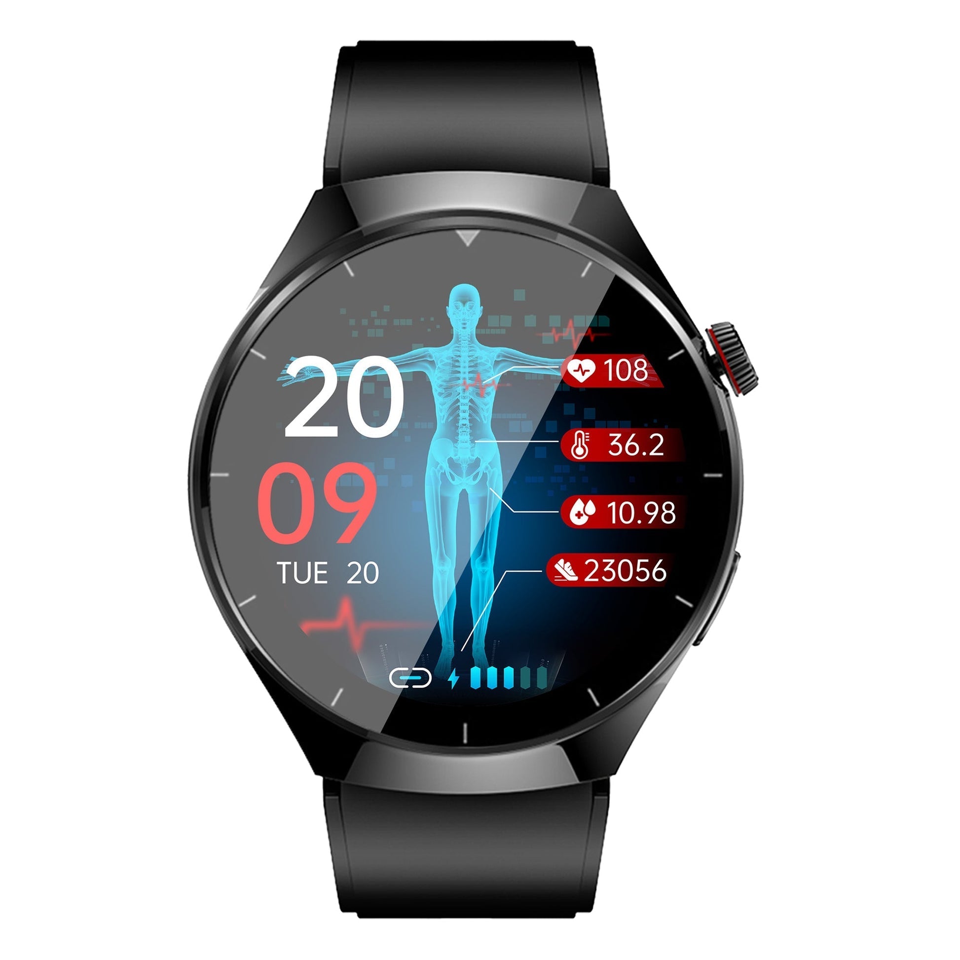 One-click Blood Pressure Blood Sugar ECG/EKG HRV Heart Rate Monitor ...